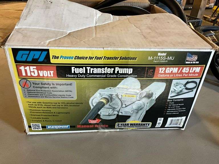 GPI fuel pump, diesel; brand new in box - Hamilton-Maring Auction Group