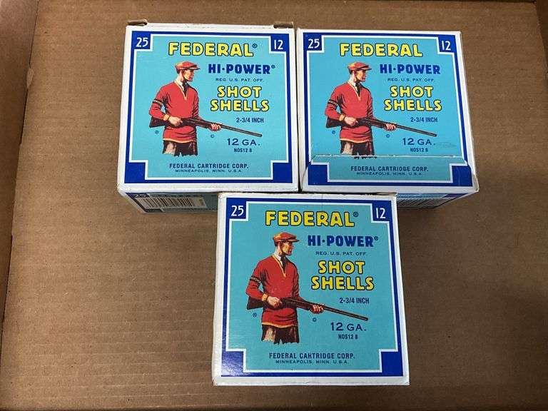 (3) Boxes Federal Hi-Power 12ga Shotshells - Hamilton-Maring Auction Group