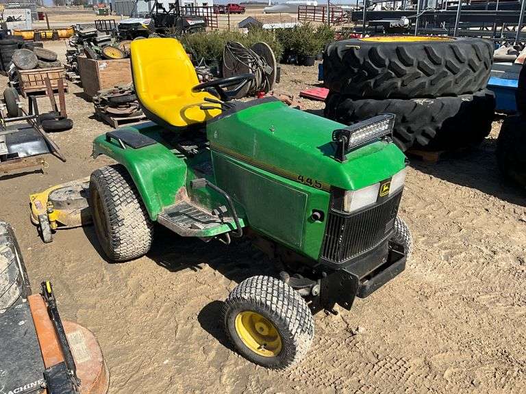JD 445 mower, 60" deck; engine is bad - Hamilton-Maring Auction Group