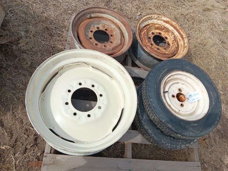 (2) 4 Bolt Trailer Rims and Tires, Assorted 8 Bolt - Hamilton-Maring ...