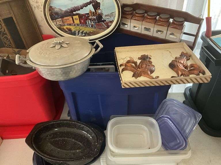 Spice Rack, Enamel Roasters, Hand Cast Roosters, T - Hamilton-Maring ...