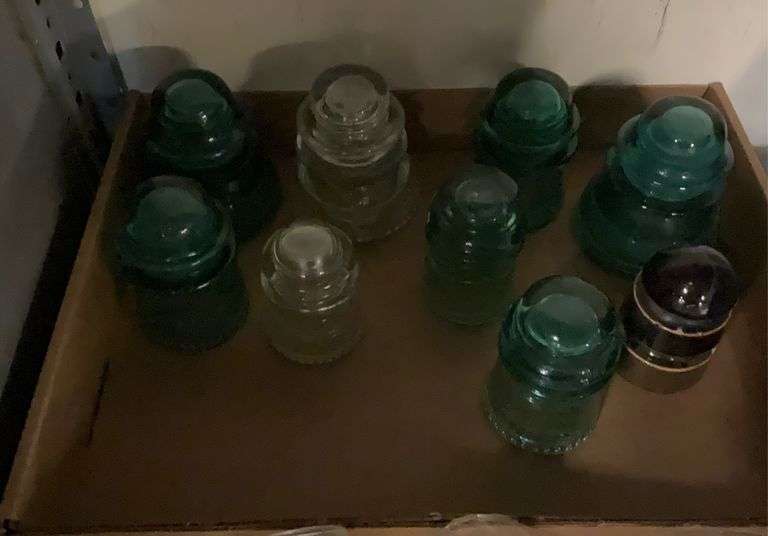 Flat of vintage pole insulators & flat of extra fl - Hamilton-Maring ...