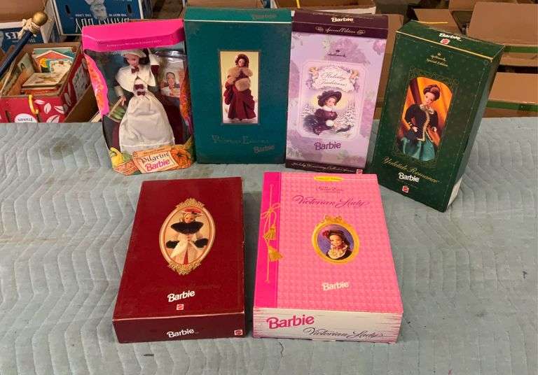Box of 6 Collector Barbies - Hamilton-Maring Auction Group