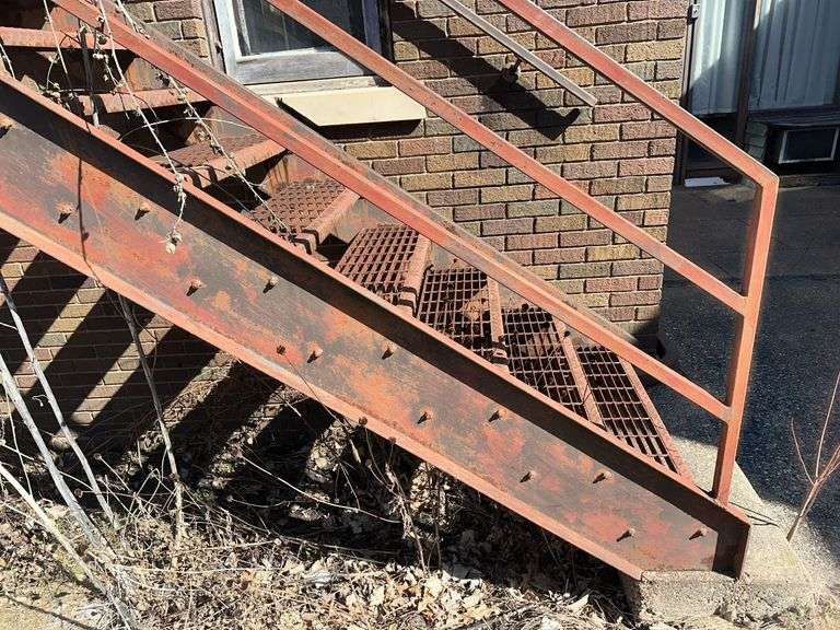Steel Catwalk and Stairs with Guard Rails, 22' Lon - Hamilton-Maring ...