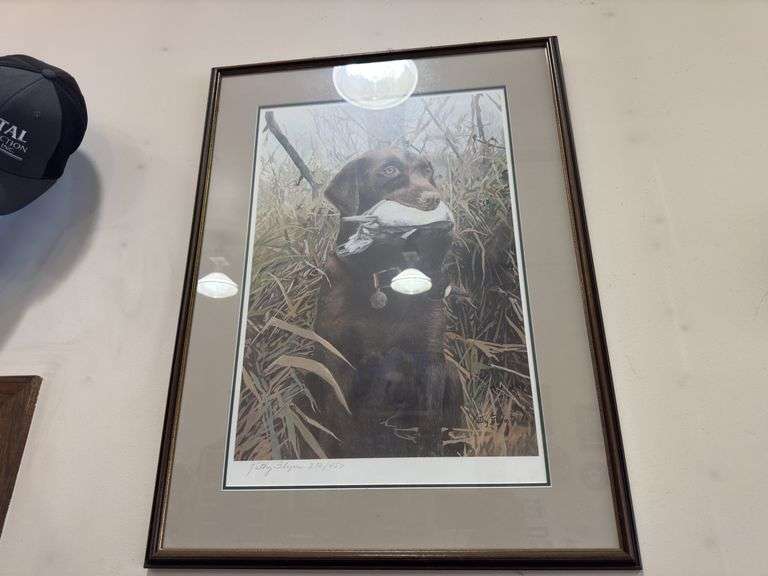 Dog with Duck Framed Print, Signed Kathy Flynn, nu - Hamilton-Maring ...