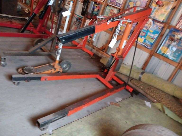 8 Ton Long Ram Engine Hoist with Leveler - Hamilton-Maring Auction Group