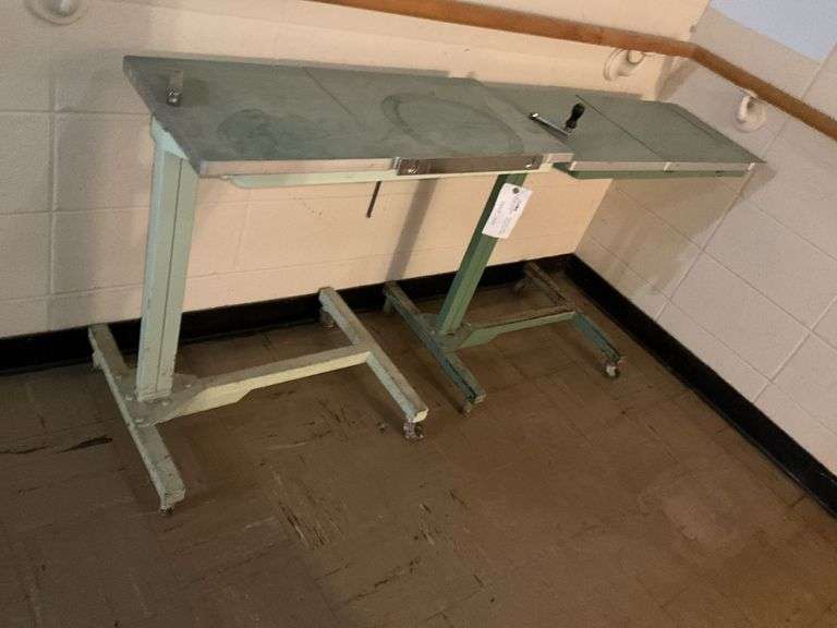 (2) Metal Framed Adjustable Serving Tables - Locat - Hamilton-Maring ...