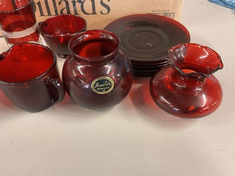 1 box Ruby colored glassware - Hamilton-Maring Auction Group