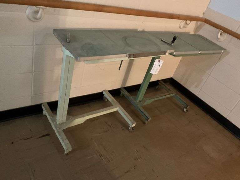 (2) Metal Framed Adjustable Serving Tables - Locat - Hamilton-Maring ...