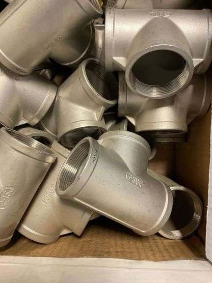 Box of 2" stainless steel pipe T fittings - Hamilton-Maring Auction Group