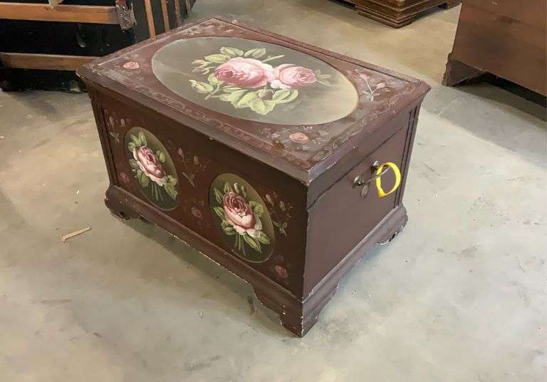 Thomas Pacconi Floral Painted Wooden Chests & (2) - Hamilton-Maring ...