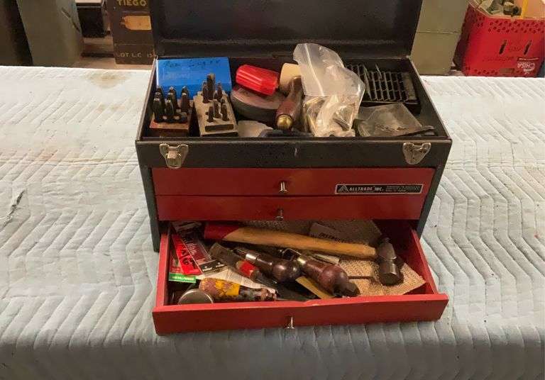 Alltrade Toolbox w/Misc. Leather Working Tools & O - Hamilton-Maring Auction Group
