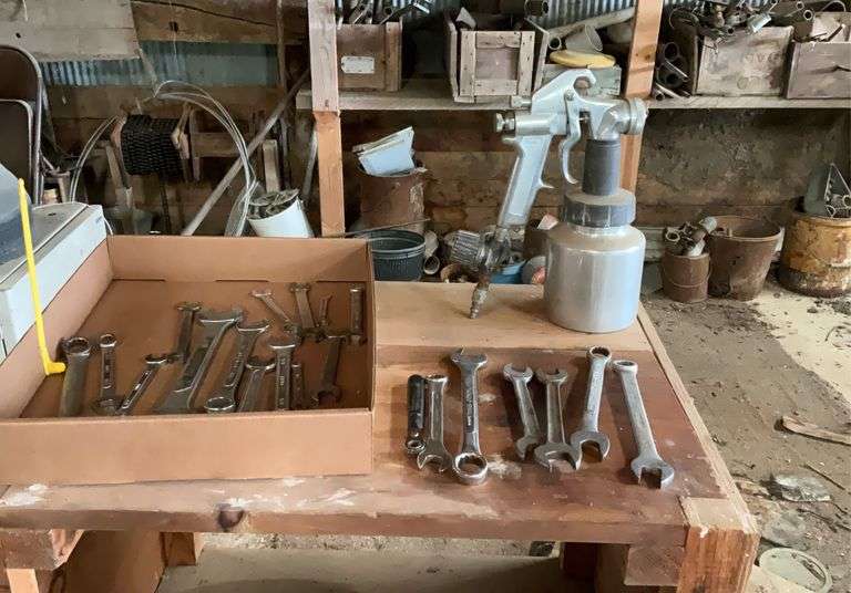 Flat of paint gun & misc wrenches ** Building #2 - Hamilton-Maring ...