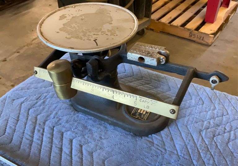 Shelf of Vintage Scales & Scale Parts - Hamilton-Maring Auction Group