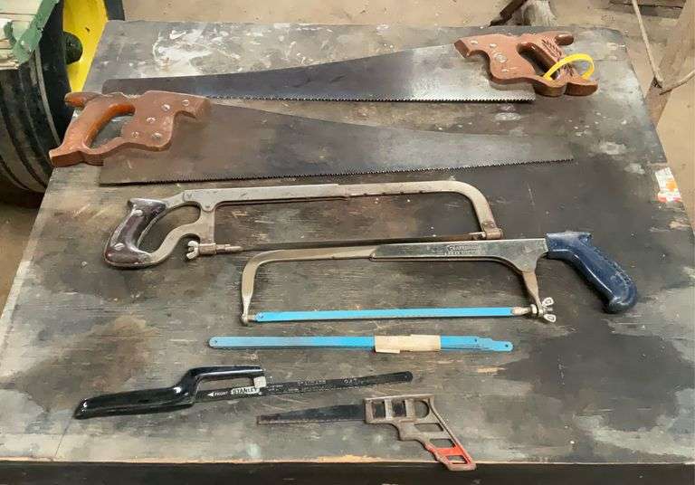 Flat of wood saws & hack saws ** Building #2 - Hamilton-Maring Auction ...