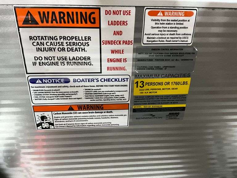 2020 Bennington SX23 Tri-Tune Pontoon, 145 hou - Hamilton-Maring ...