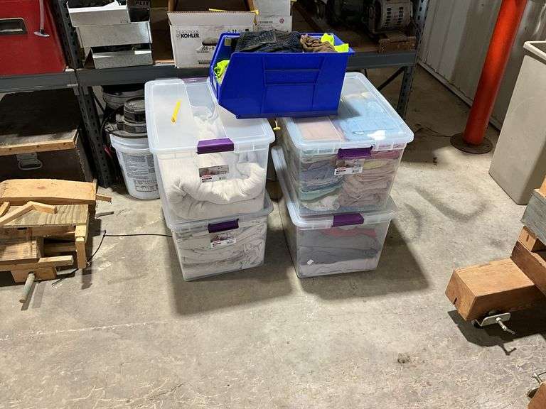 (4) tubs of shop rags - Hamilton-Maring Auction Group