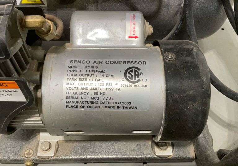 Senco 1 gallon air compressor - Hamilton-Maring Auction Group