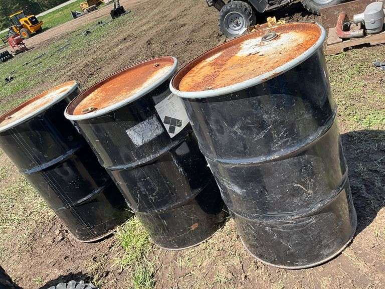 (3) Steel Barrels with Lids - Hamilton-Maring Auction Group