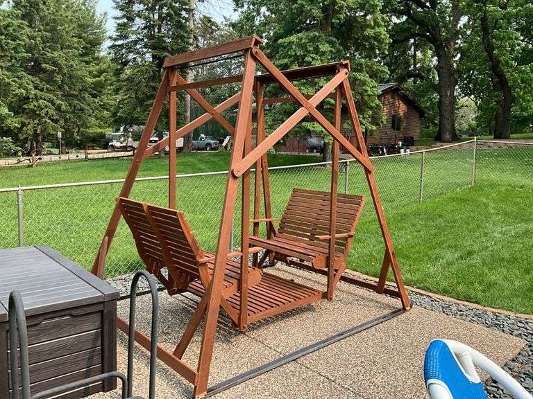 Wooden Frame Double Glider Rocker - Hamilton-Maring Auction Group