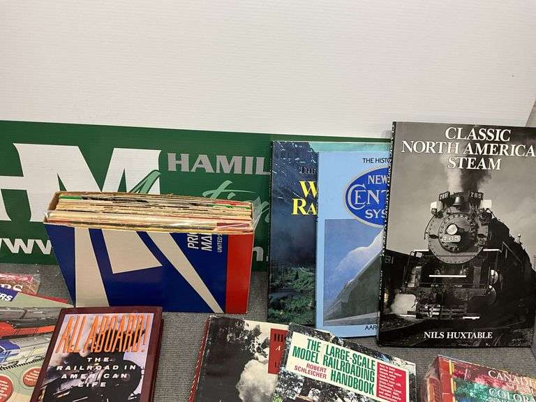 Box of Train Related books & VHS tapes & magazines - Hamilton-Maring ...
