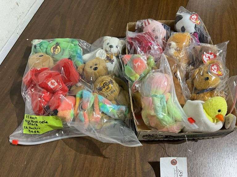 (2) Boxes TY Beanie Babies, All Have Tags and Bagged, Hard Rock Beanies ...