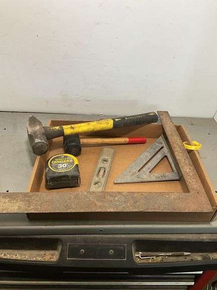Flat w/Speed Square, Level, Hammers ** This piece - Hamilton-Maring ...