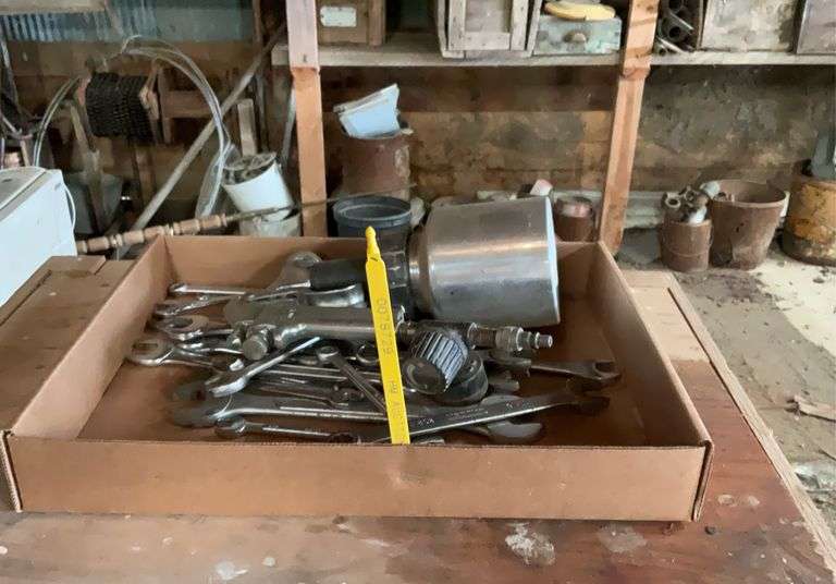 Flat of paint gun & misc wrenches ** Building #2 - Hamilton-Maring ...