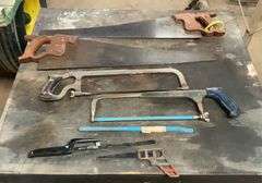 Flat of wood saws & hack saws ** Building #2 - Hamilton-Maring Auction Group