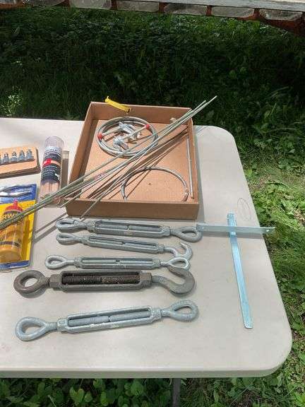 Flat of chalk line, tape measure, bits, carpenter pencils - Hamilton ...