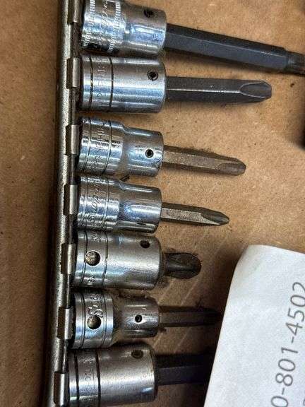 Assorted Driver Bit Sockets, Some Are Snap On, Mac - Hamilton-Maring ...