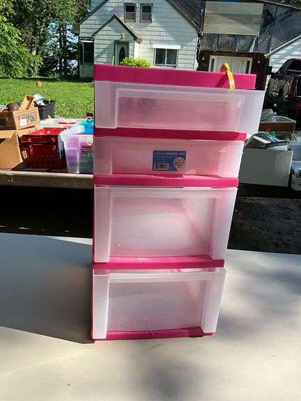 Pink 4 drawer organizer - Hamilton-Maring Auction Group