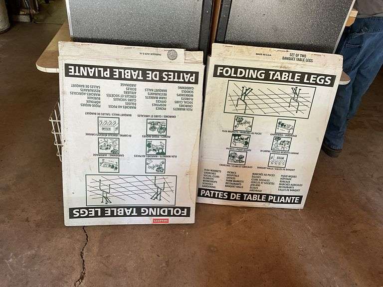 Folding table legs, 2 boxes - Hamilton-Maring Auction Group