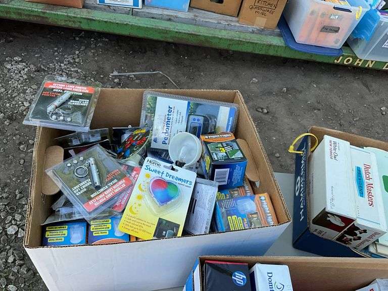 3 Boxes of cigar boxes, legal paper, drafting paper, bright light night ...