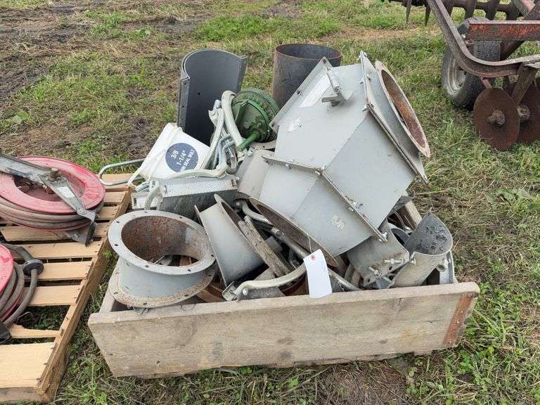 Assorted Grain Leg & Bin Parts, 3 Way Valves, Elbows, Clamps - Hamilton ...