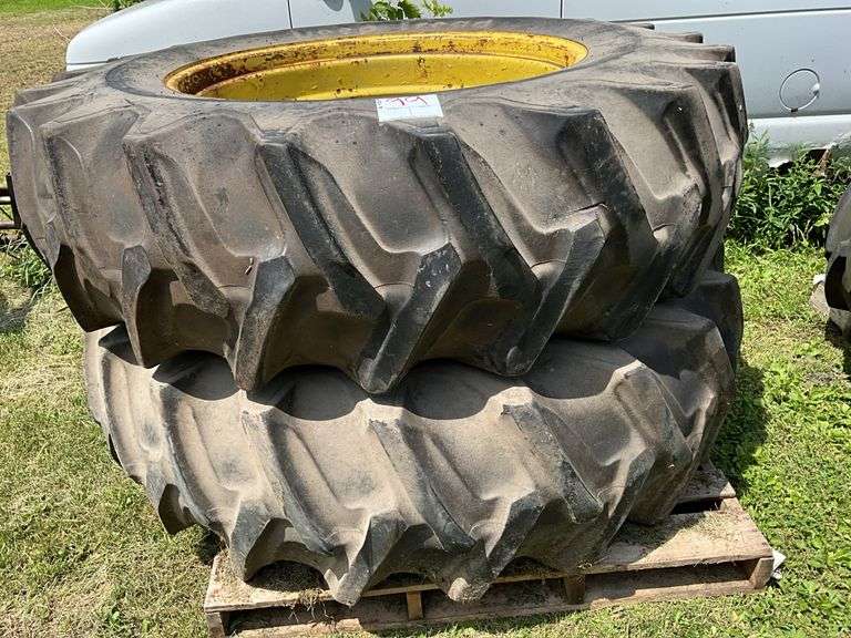 (2) 18.4-38 Tires on Double Bevel Rims - Hamilton-Maring Auction Group