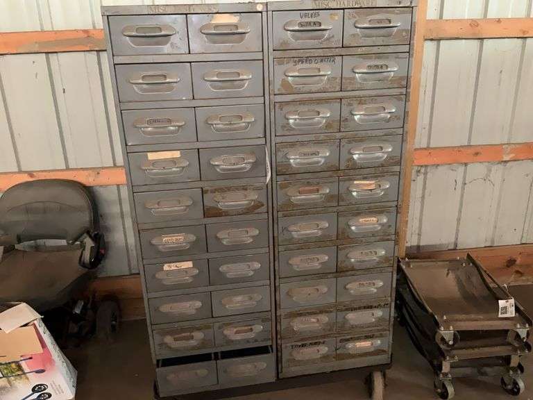 Metal Drawered Organizing Cabinet on Wheels - Hamilton-Maring Auction Group