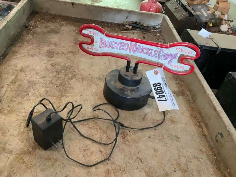 Busted Knuckle Garage Towing Lighted Sign - Hamilton-Maring Auction Group