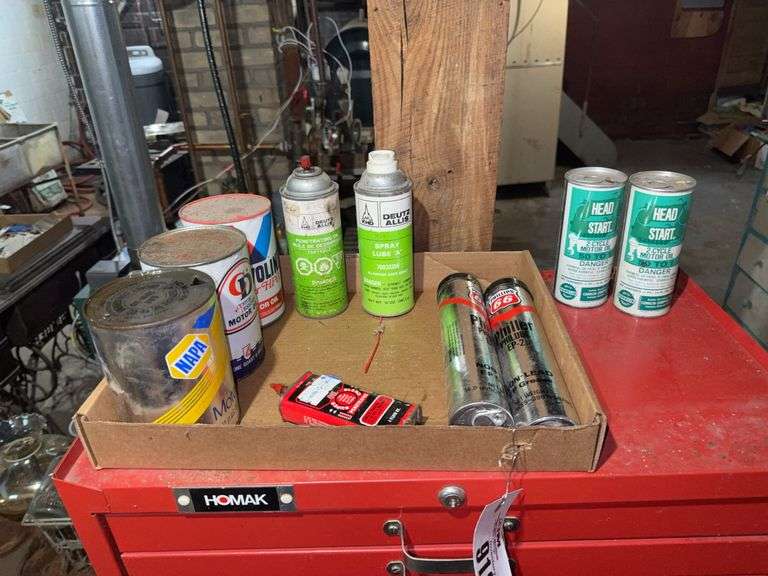 Assorted Grease, Head Start 2 Stoke Oil, Vintage Oil Cans - Hamilton ...