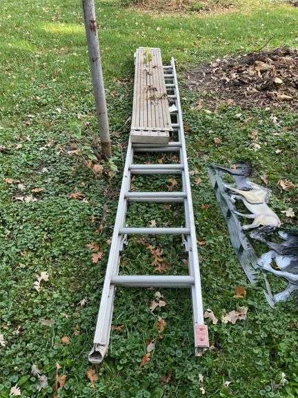 20’ Aluminum Extension Ladder, Extendable Aluminum Plank - Hamilton ...