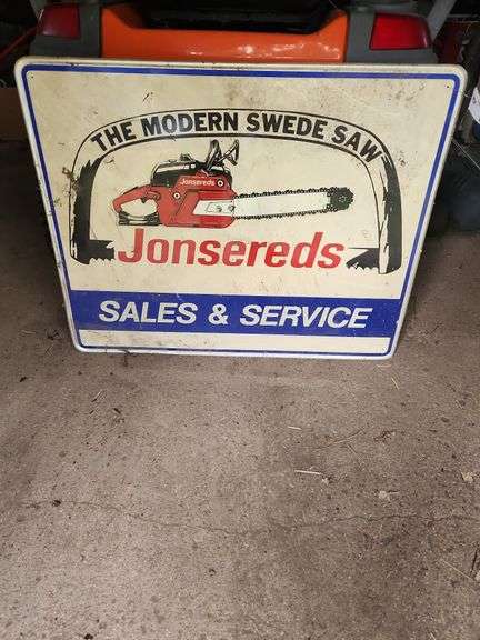 Jonsereds Tin Sign 34"x27" - Hamilton-Maring Auction Group