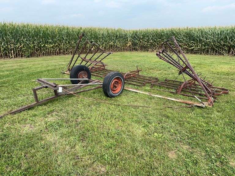 International 5 Section Spike Tooth Drag on Shop Built Cart - Hamilton ...
