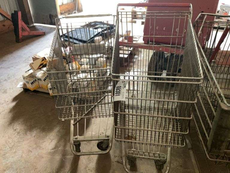 (1) Small, (1) Large Metal Shopping Carts - Hamilton-Maring Auction Group