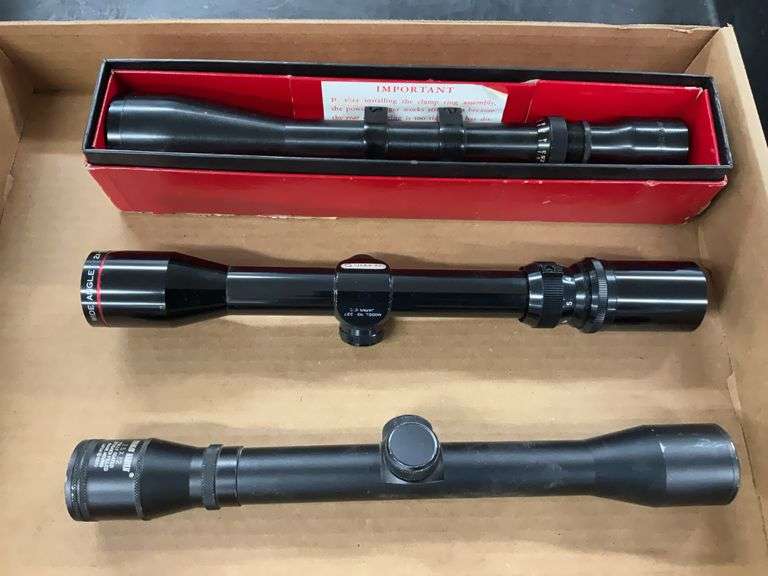 (3) Scopes, Simons 2x-7x32, Charles Harven 25x32, and Bausch & Lomb 2.5 ...