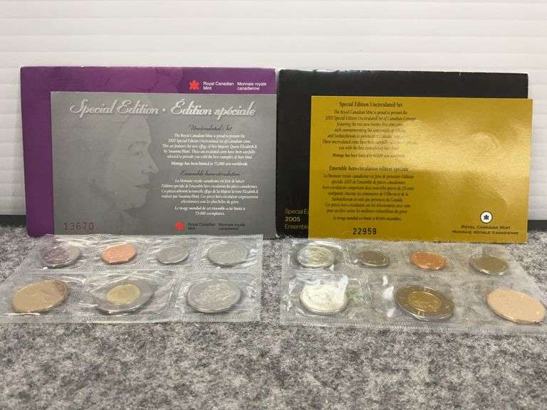 2003 and 2005 Canada Proof Coin Sets with COA and Envelope - Hamilton ...