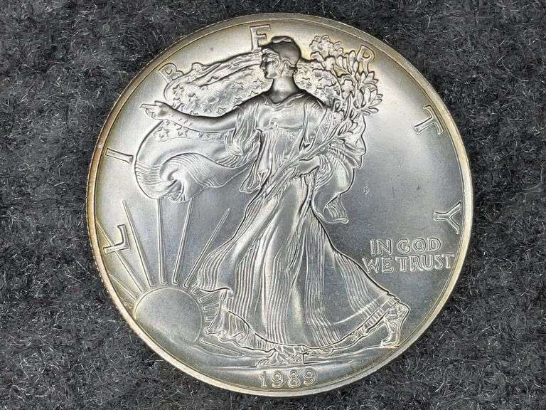 1989 Standing Liberty Silver Dollar, 1 oz. Fine Silver, ungraded ...