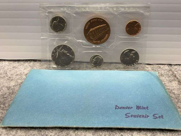 Denver Mint Souvenir Set, (Half Dollar, Quarter Dime, Nickel, Penny ...