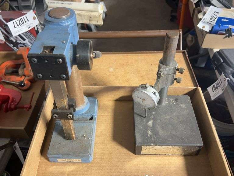 Dial Indicator Mounted on Base, Small Arbor Press - Hamilton-Maring ...