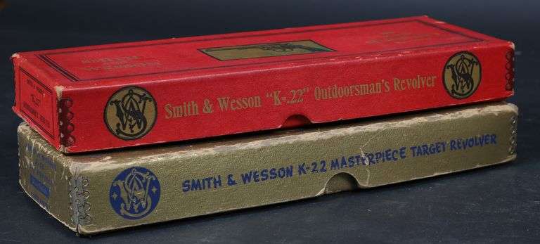 2 Smith & Wesson K-22 handgun boxes - Montrose Auction, Inc