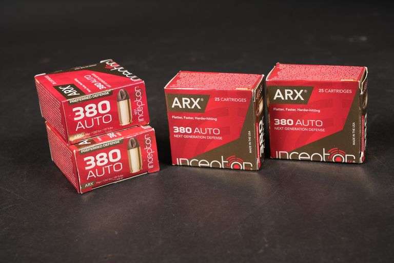 4 Bxs ARX .380 Auto Ammo - Montrose Auction, Inc